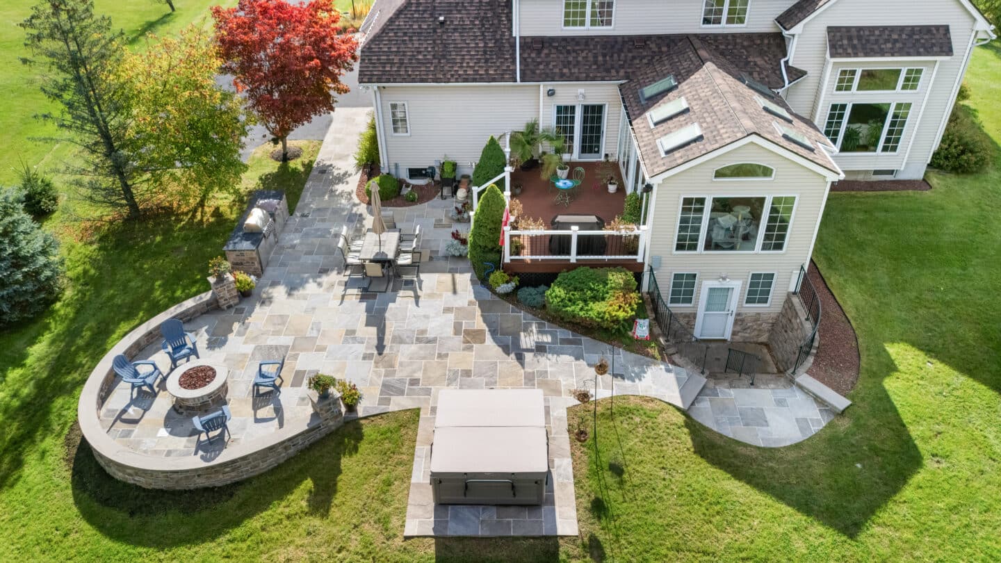 Trex Fire Pit Deck / Fireplace / Flagstone Patio - Victor, NY | Sq Ft ...